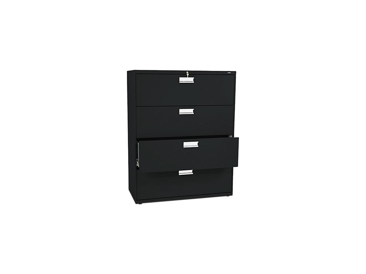 4 Drawers Lateral Lockable Filing Cabinet, Black - Walmart.com