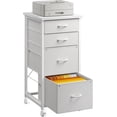 4 Drawers Mobile File Cabinet Vertical Filing Cabinet with Fabric ...
