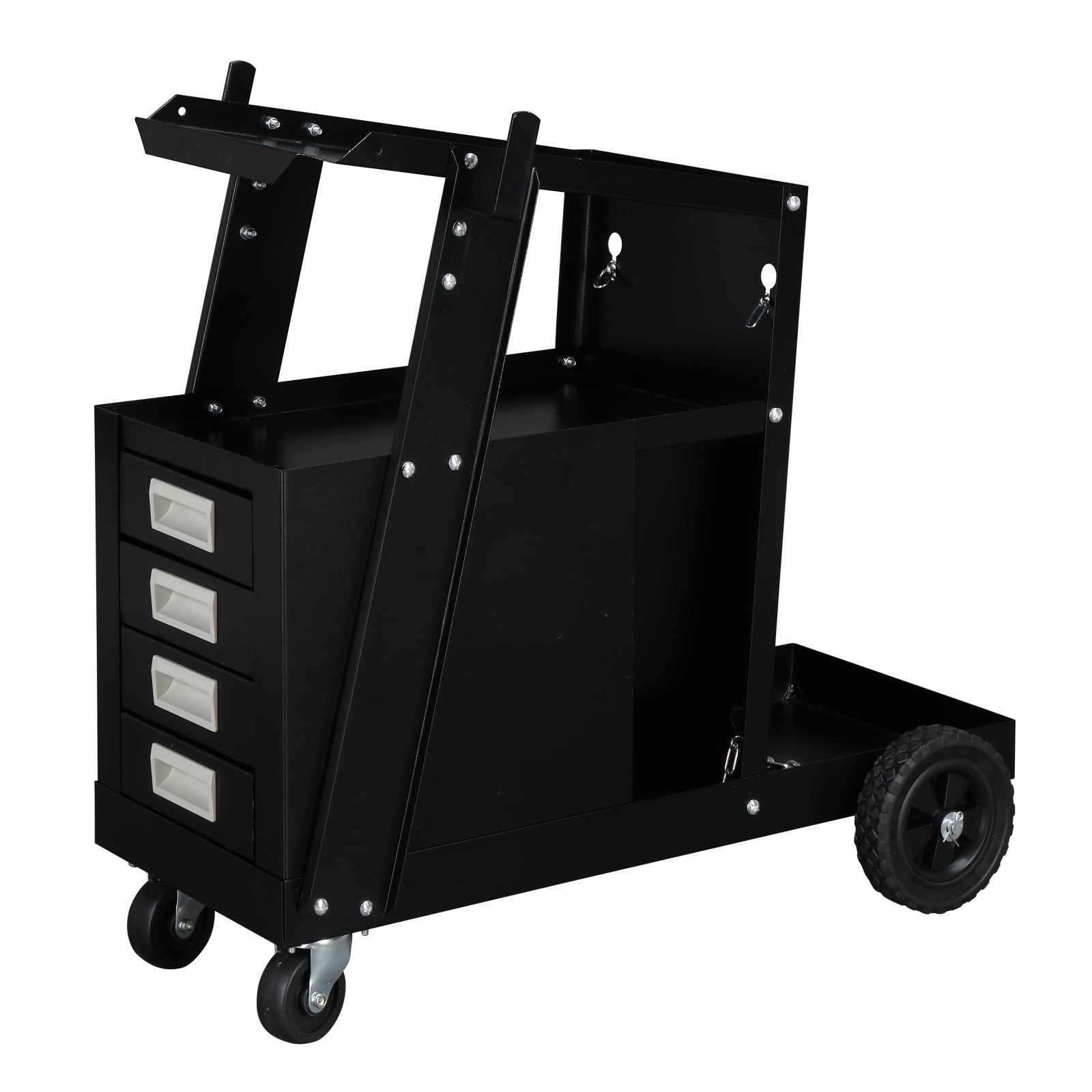 4 Drawers Portable Wheels Steel Welding Cart Black - Walmart.com