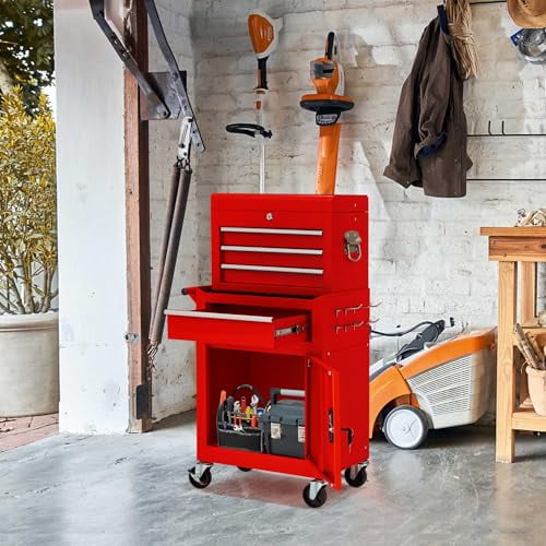 4-Drawers Rolling Tool Chest, Heavy Duty Tool Cart with Wheels, Tool ...