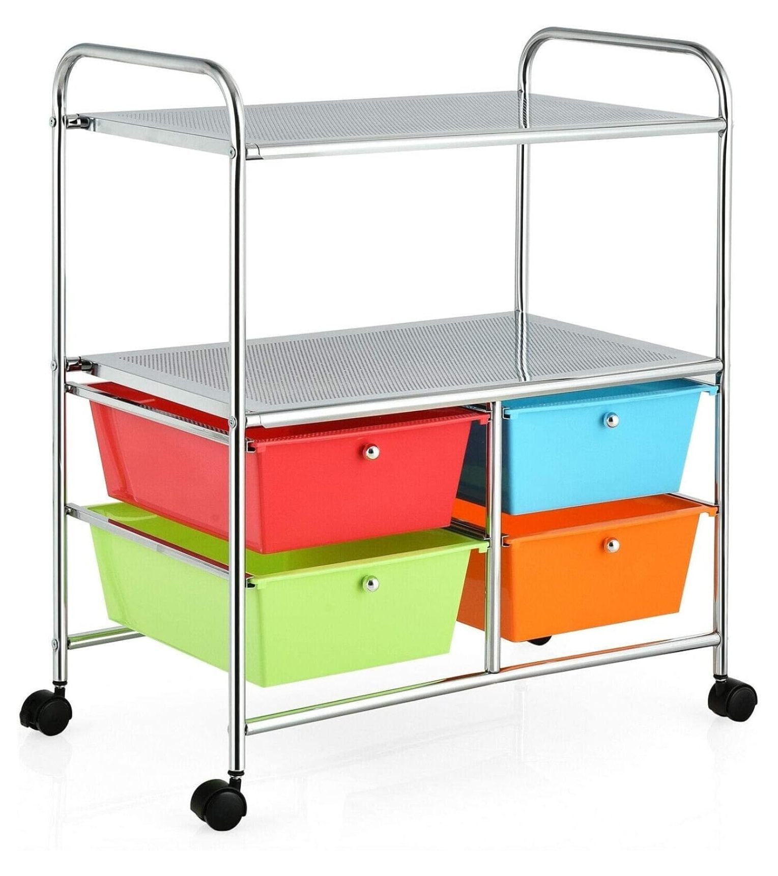 4 Drawers Storage Drawer Cart Tools Office School Paper Organizer ...