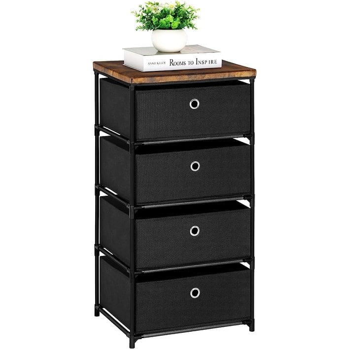 4 Drawers Storage Organizer Black - Walmart.com