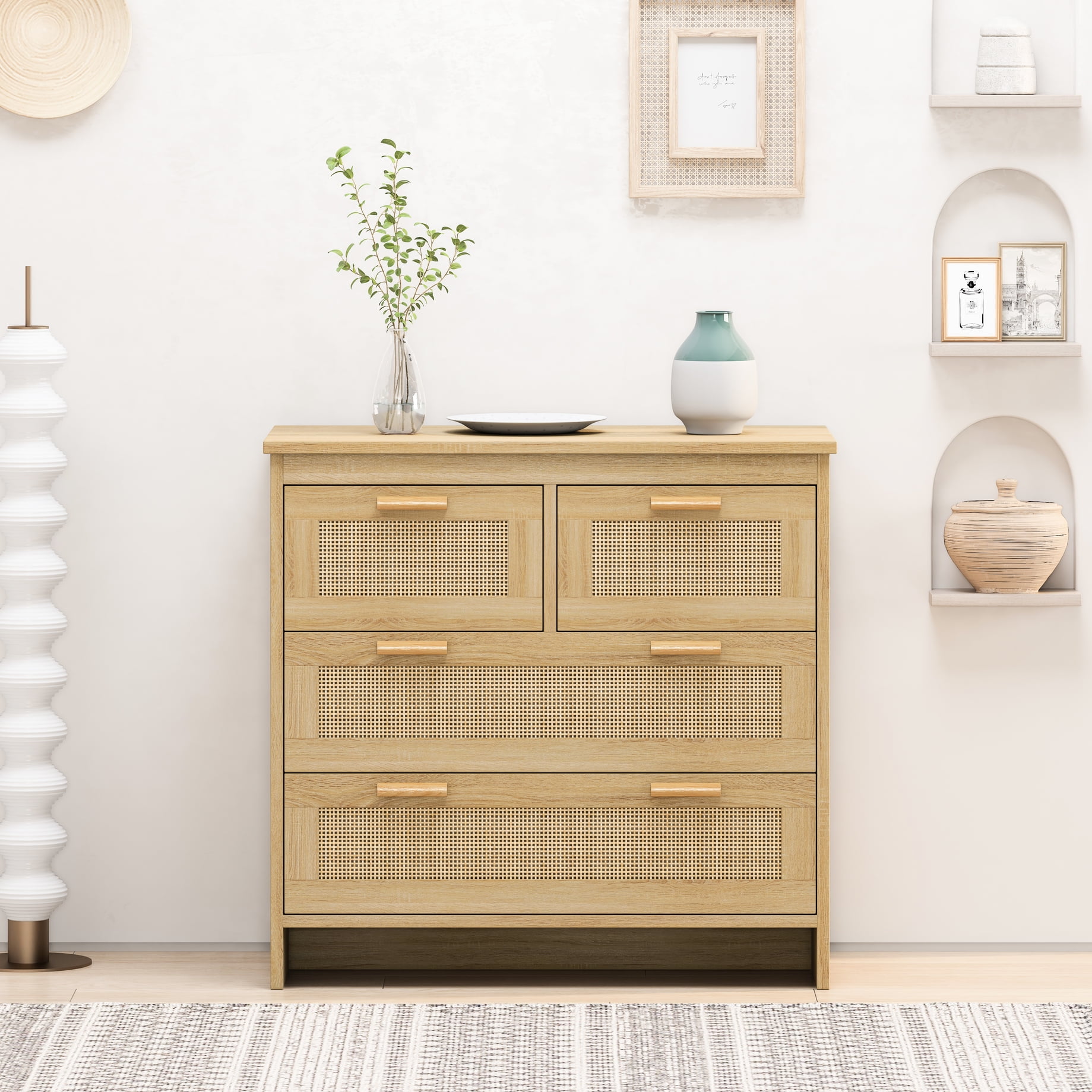 4 Drawers Storage Unit - For Bedroom, Living Room, Dining Room Easy To ...