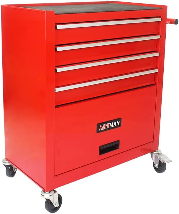 4 Drawers Tool Cart on Wheels,Rolling Tool Box Tool Storage， Drawers ...