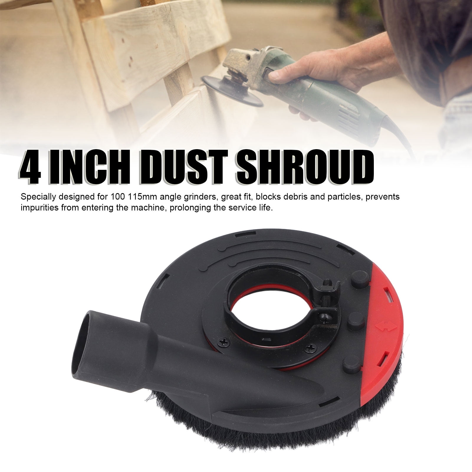 4" Dust Shroud For Angle Grinder, Concrete/Stone, Protects Tool Worker ...