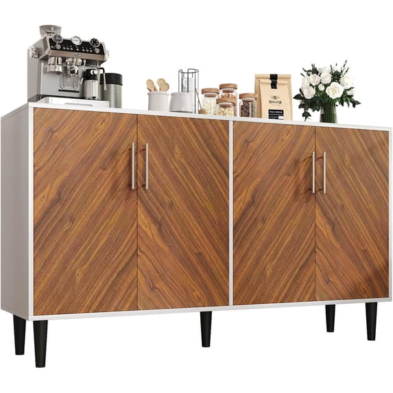 4 EVER WINNER 58" Sideboard Buffet Cabinet with 4 Doors and Adjustable ...