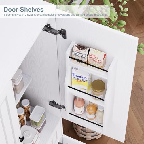 4 EVER WINNER 72" Pantry Cabinet with 4 Door, Tall Kitchen Pantry ...