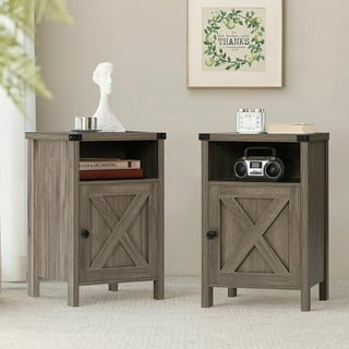 Upholstered End Side Table 2-Drawer End Table, Wooden Accent Table Sofa ...