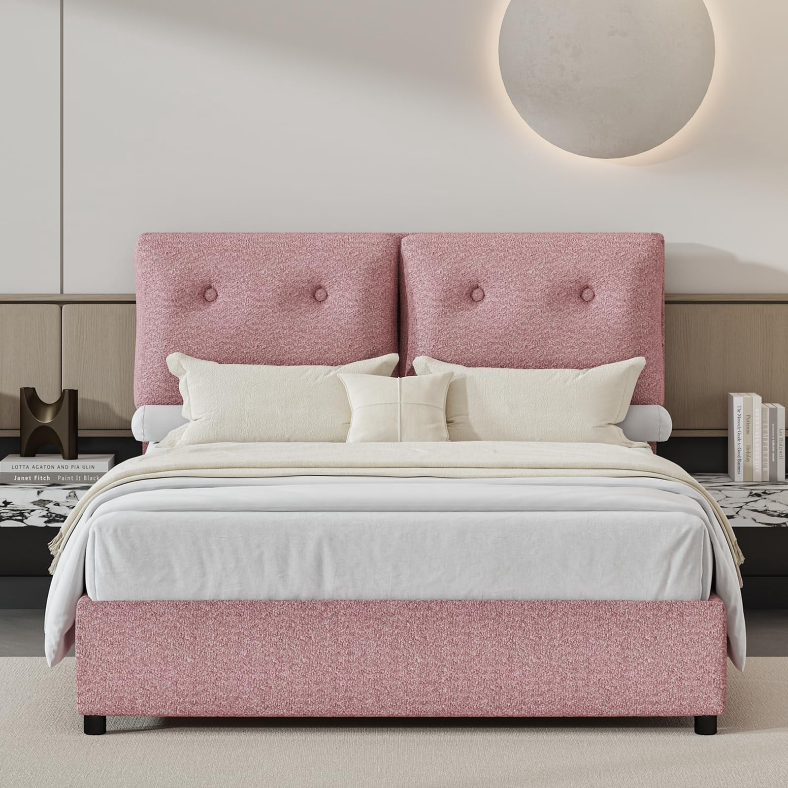 4 EVER WINNER Full Bed Frame, Full Size Bed Frame with Headboard ...