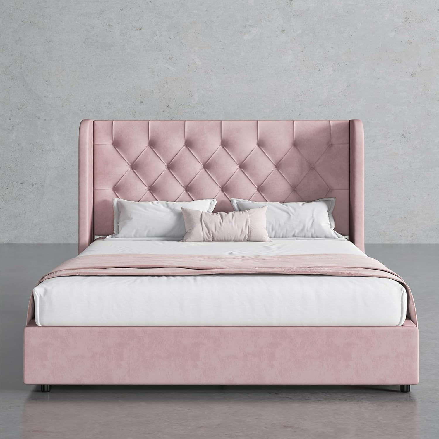 4 EVER WINNER Full Size Bed Frame, Pink Full Bed Frame, Modern ...