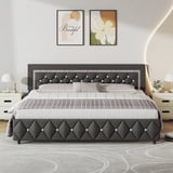 4 EVER WINNER King Bed Frame, Upholstered Platform Bed Frame with ...