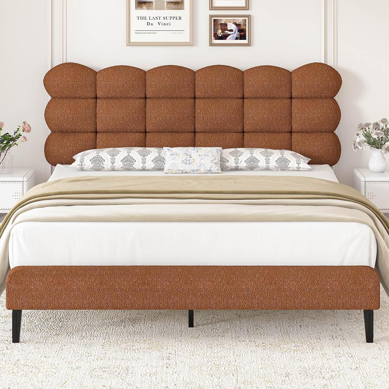 4 EVER WINNER Queen Bed Frame, Queen Size Bed Frame with Detachable ...