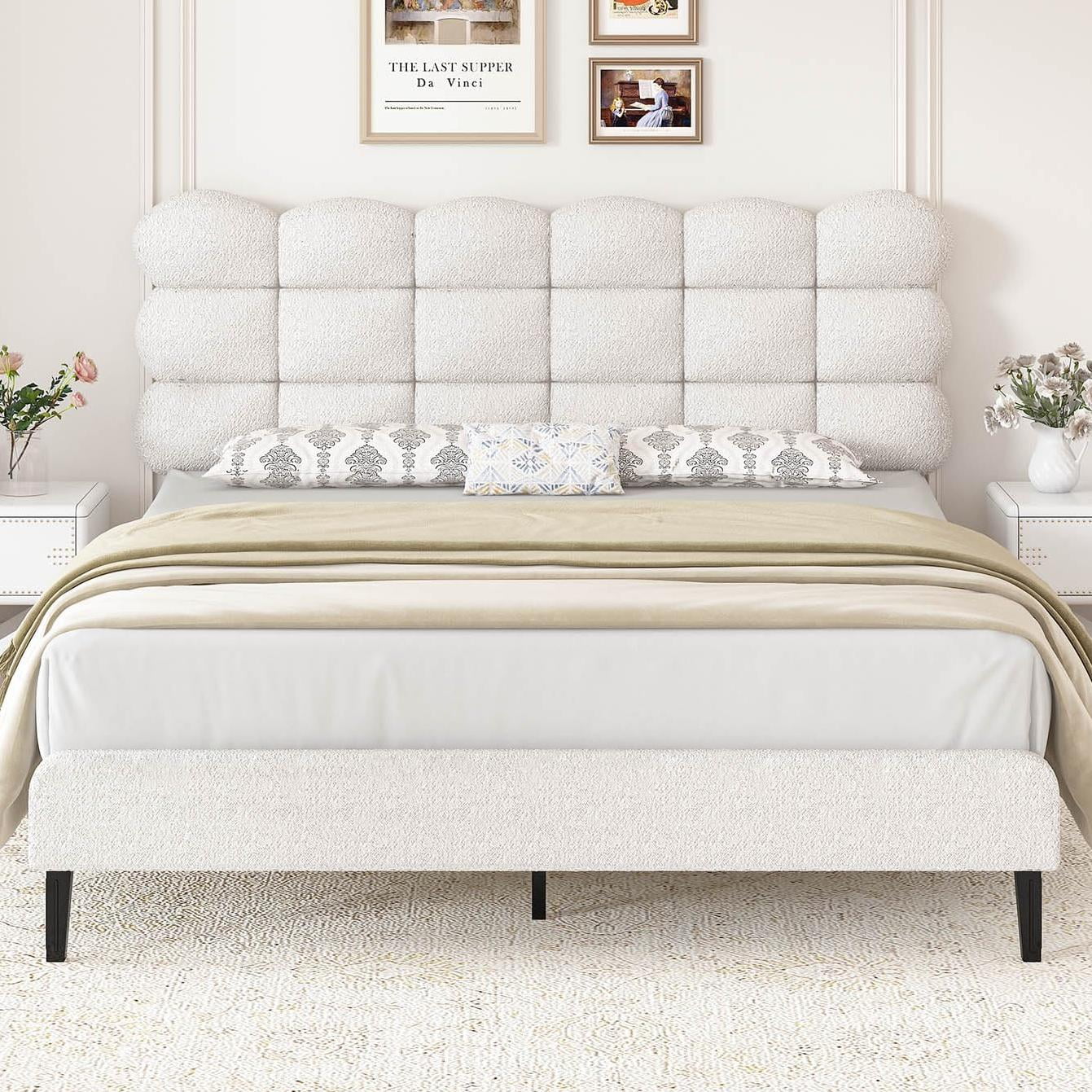 4 EVER WINNER Queen Bed Frame, Queen Size Bed Frame with Detachable ...