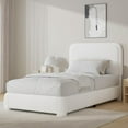 4 EVER WINNER Twin Size Bed Frame, Modern White Bed Frame with ...