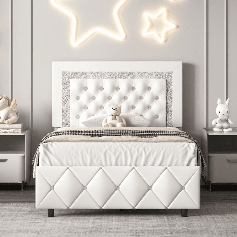 Cheap white twin bed frame store