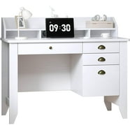 4 EVER WINNER Study Table, Wooden Writing Desk with 4 Drawers, Hutch Shelf for Home Office ...