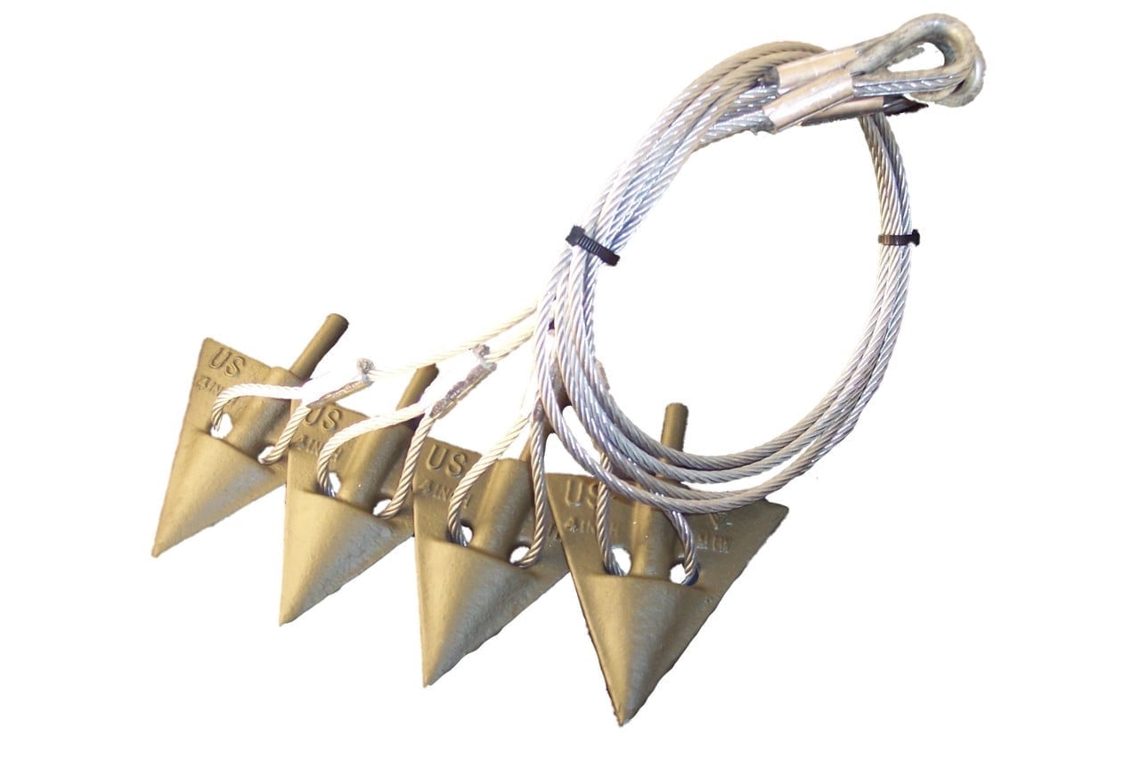 4'' Earth Anchor (4 Anchor Set) W/3/16'' Cable Assembly - Walmart.com