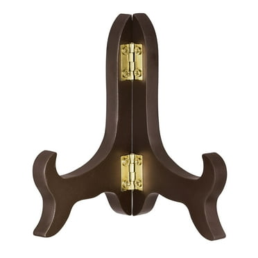3" Dark Brown Rubber Finished Wooden Plate Easel Display Holder Stand ...