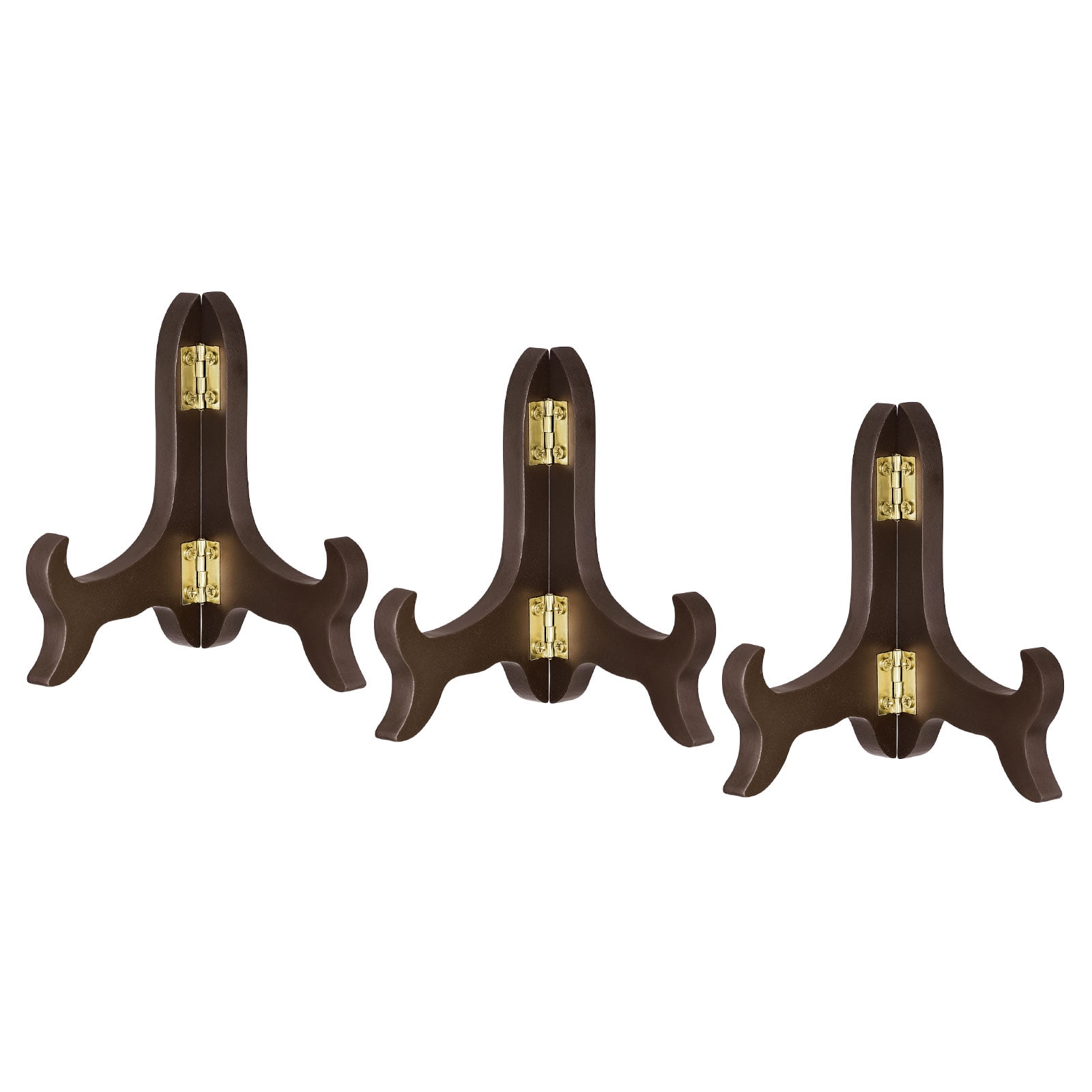4" Easel Plate Holder, Wooden Folding Display Stand Brown for ...