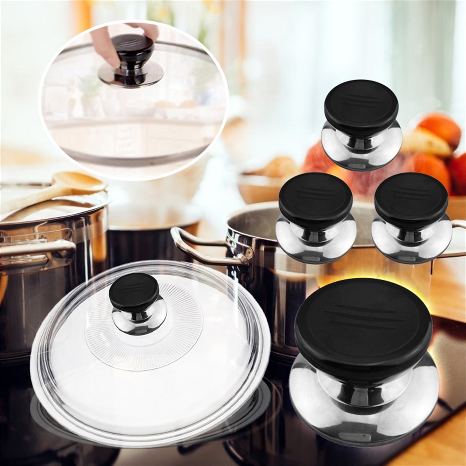 4 Easy-To-Mount Replacement Knobs For Pan Lids, Pots And Aans - Walmart.com