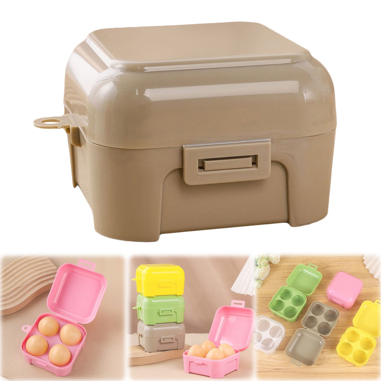 4 Eggs Egg Storage Box Deviled with Lid Container Egg Dispenser Holder ...