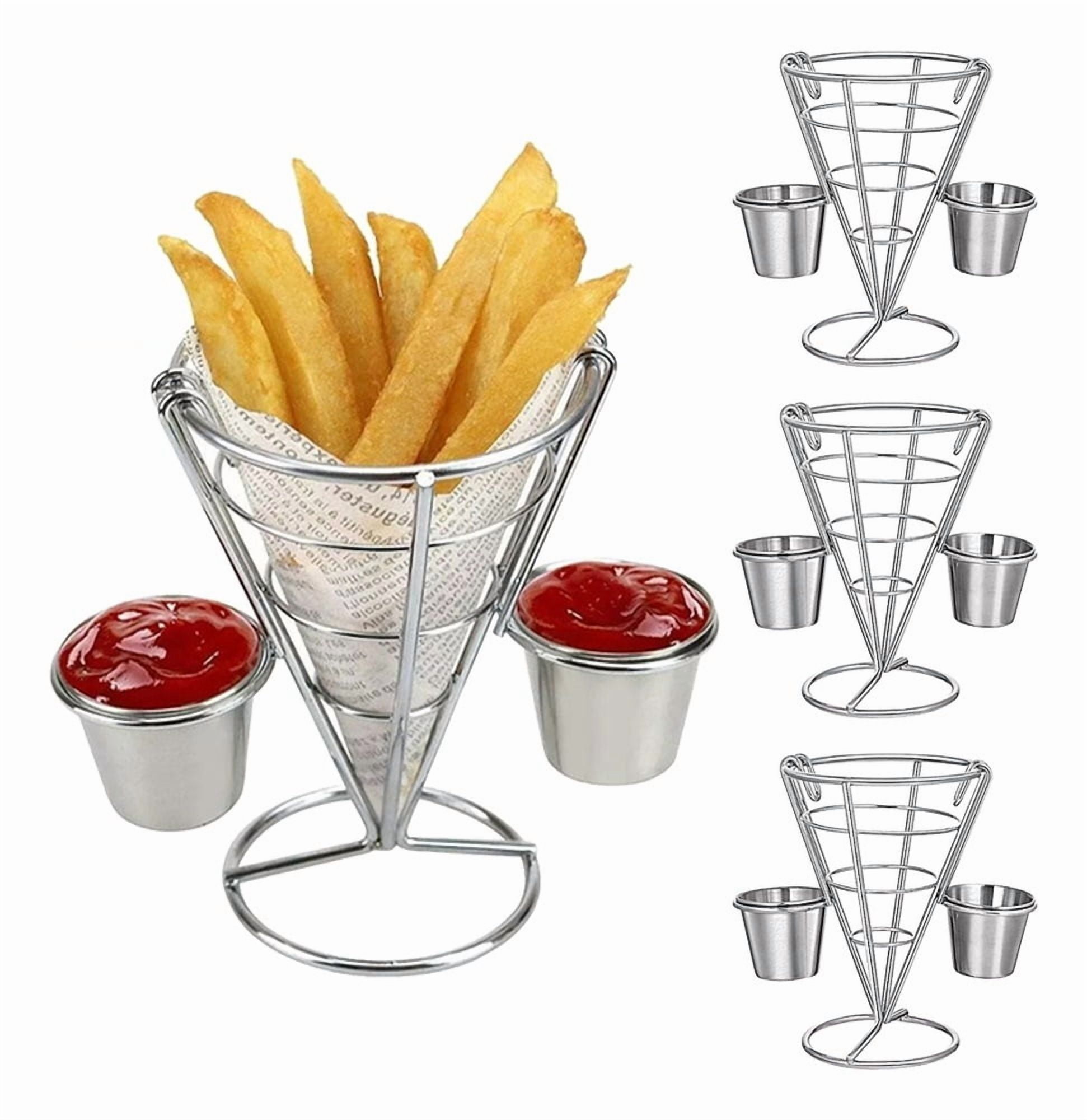 4 Elegant Restaurant French Fries Cone Holders - Walmart.com