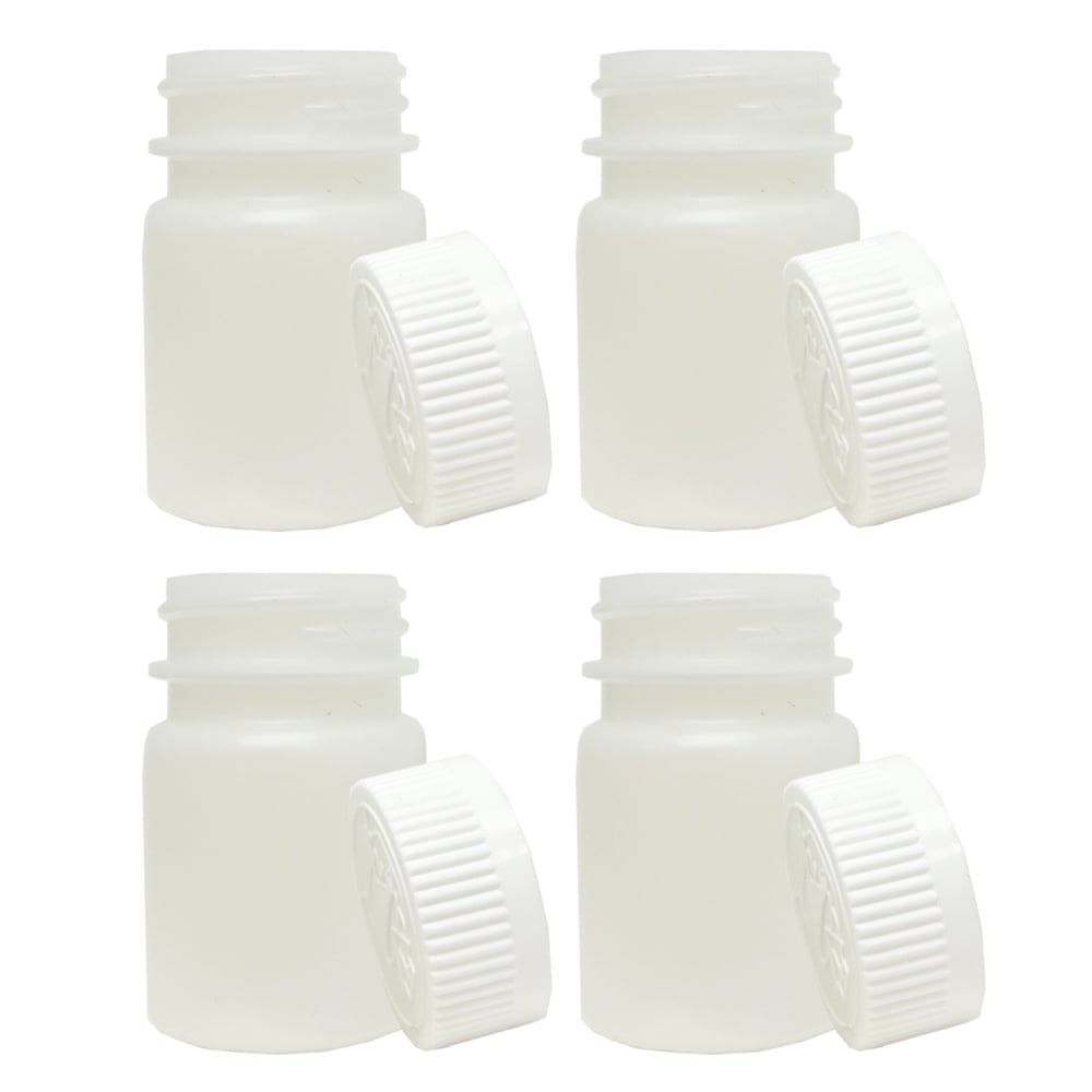4 Empty Clear Plastic Pill Bottles Medicine Container Vitamin Capsule ...