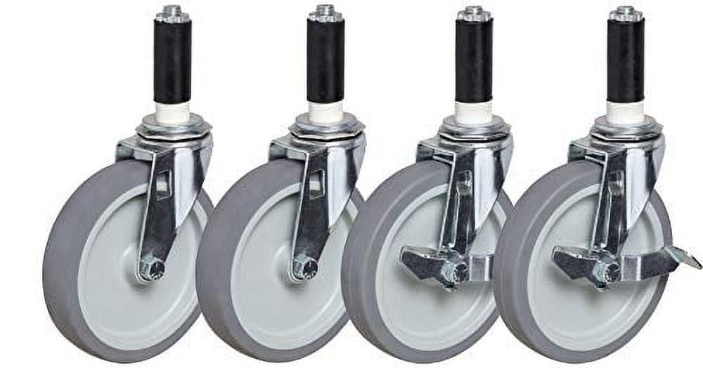 4" Expandable Stem Caster Set | for 1-1/8" ID Tubing | Thermoplastic ...