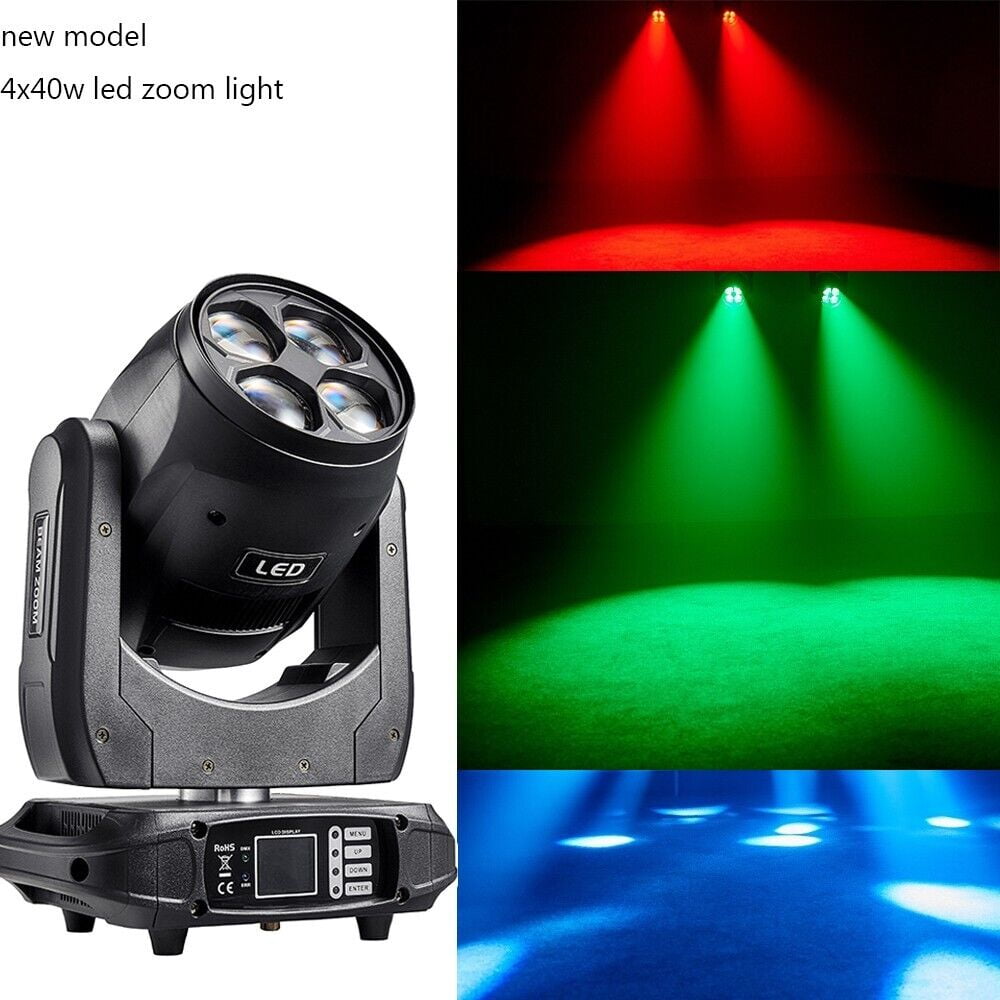 4-Eye 40w Led Zoom Moving Head Stage Light Beam Wash Strobe - Walmart.com