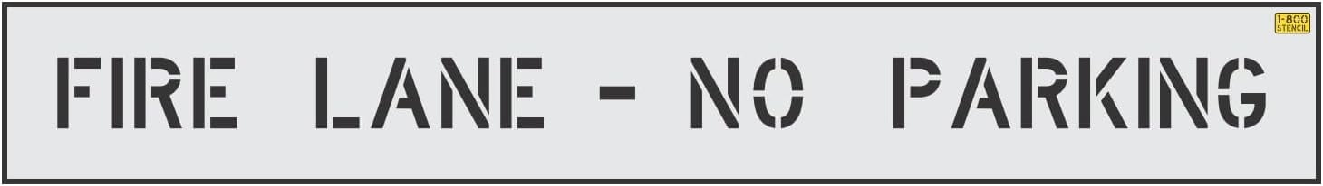 4" FIRE Lane - NO Parking Pavement and Curb Marking Stencil - 1/8 ...