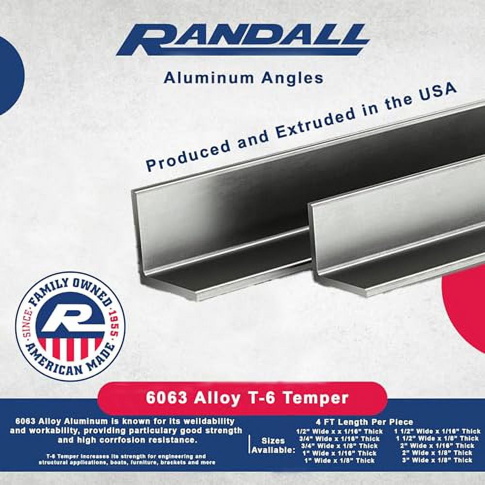 4 FT - 3/4" x 1/8" Aluminum Angle 6063 Alloy T-6 Temper - Walmart.com