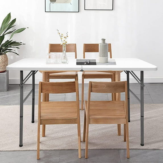 4 FT Folding Table, Plastic Portable Tables for Dining Parties Card ...