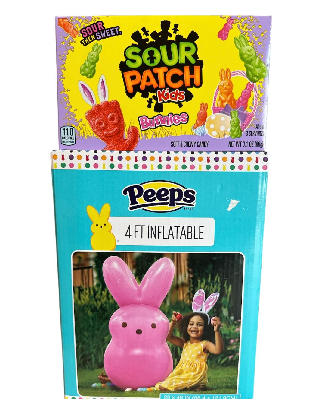 4 FT INFLATABLE PEEPS Pink bunny Easter blow up fun and Sour patch kids ...