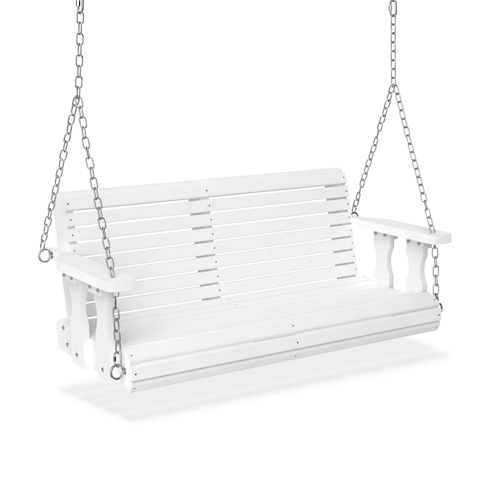 4 FT Outdoor Wooden Porch Swing Chair Bench, Heavy Duty 880 LBS ...