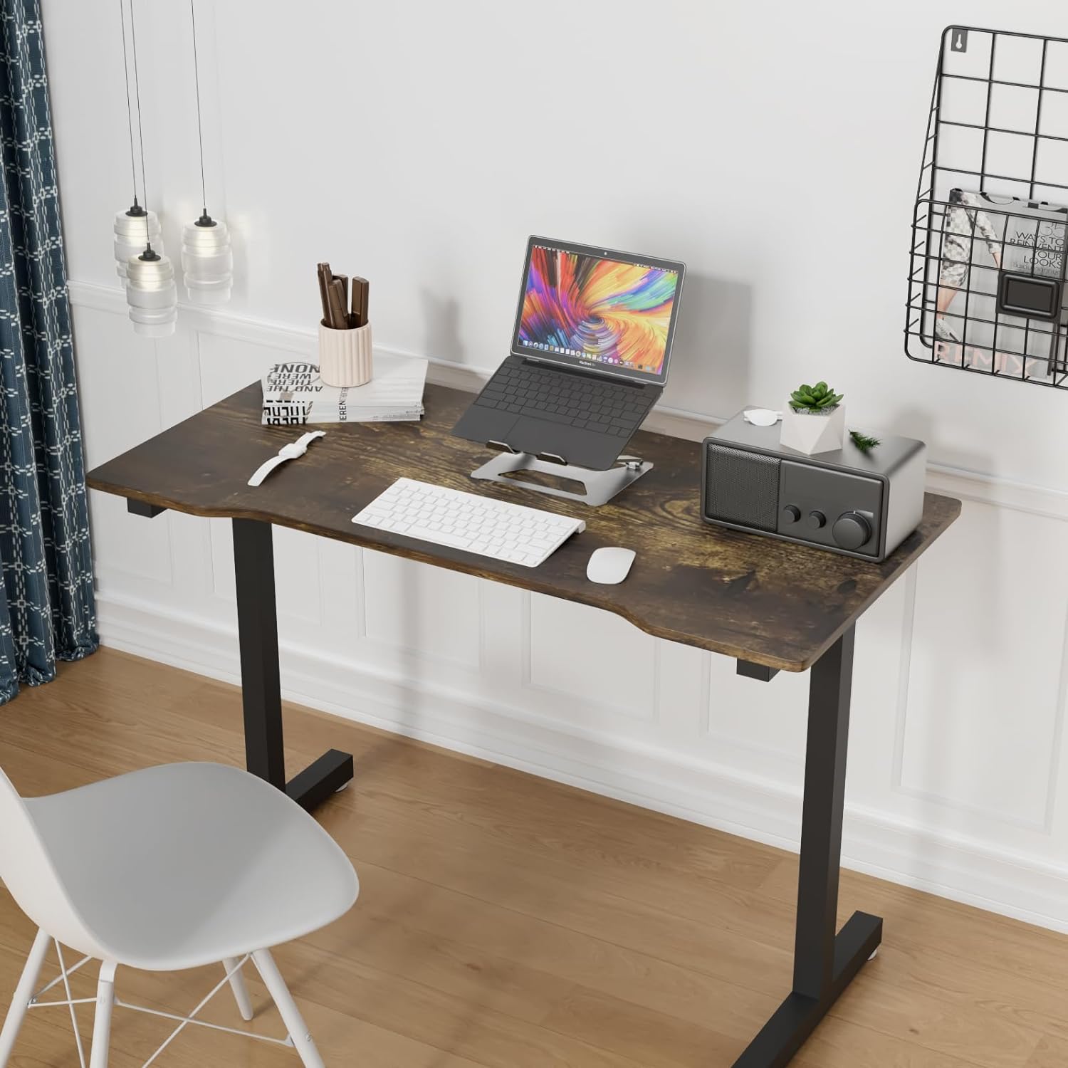 4 FT Upgraded Home Office Large 45.5 x 22 Inch Rectangular Computer ...