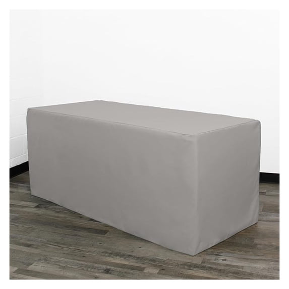 - 4 FT X 24 Inches Fitted Polyester Tablecloth Rectangular Gray ...
