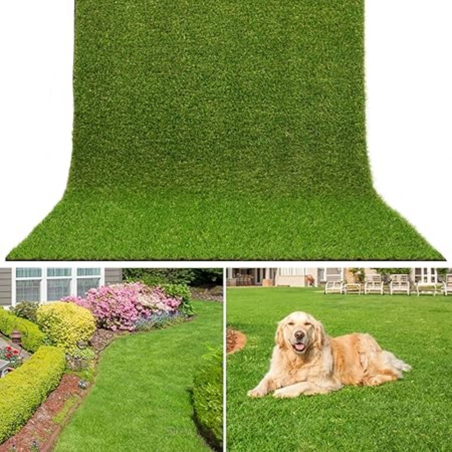 4 FT x 6 FT Artificial Grass, Synthetic Realistic Fake Turf Grass Thick ...