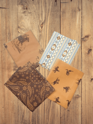4 Fat Quarters - Assorted Back of the Chutes Western Brown Fat Quarter ...