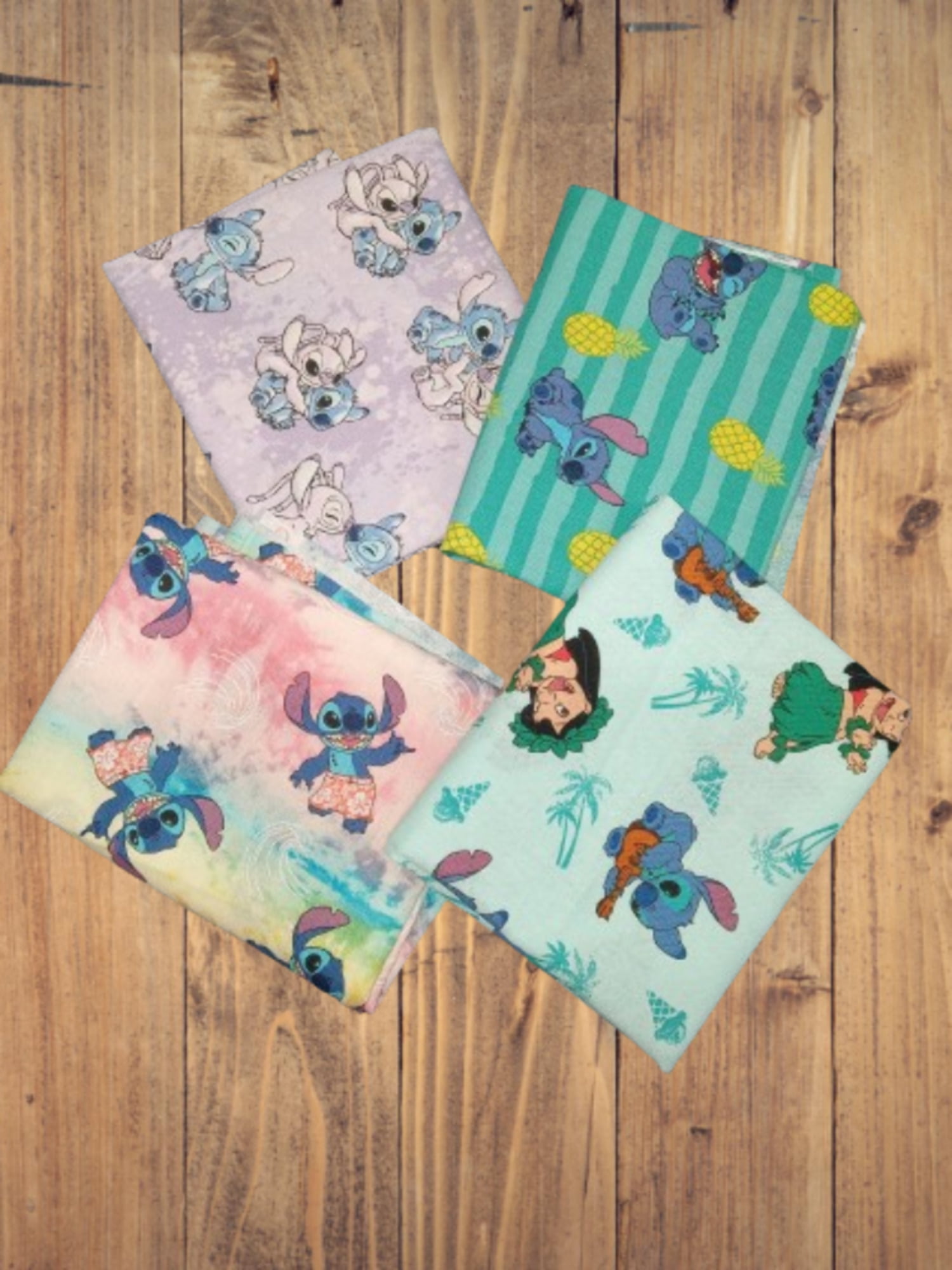 4 Fat Quarters - Assorted Lilo Stitch Fat Quarter Cotton Bundle ...