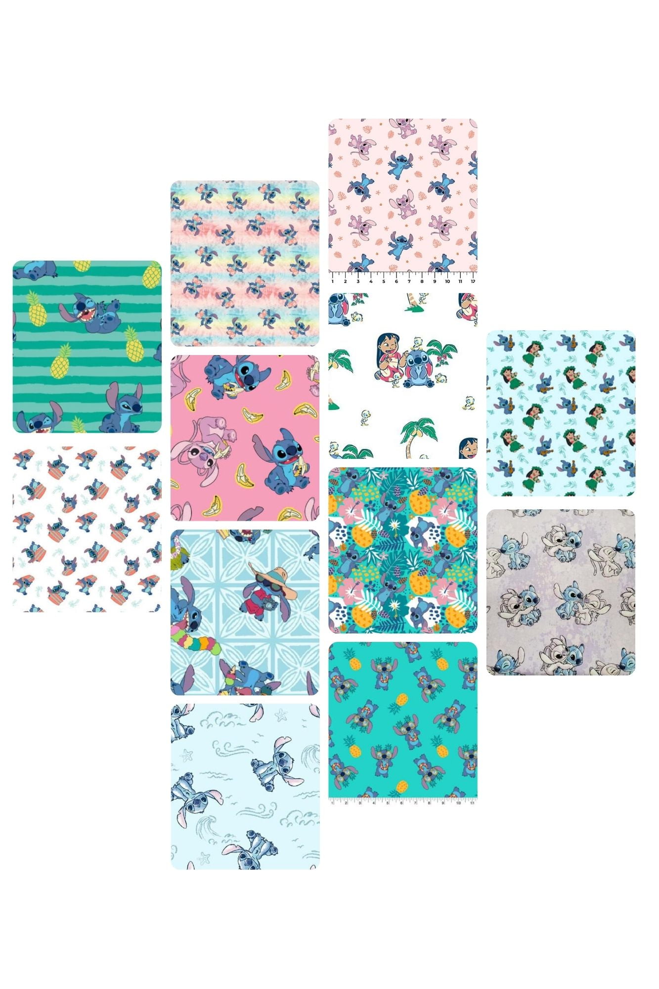 4 Fat Quarters - Assorted Lilo Stitch Fat Quarter Cotton Bundle ...