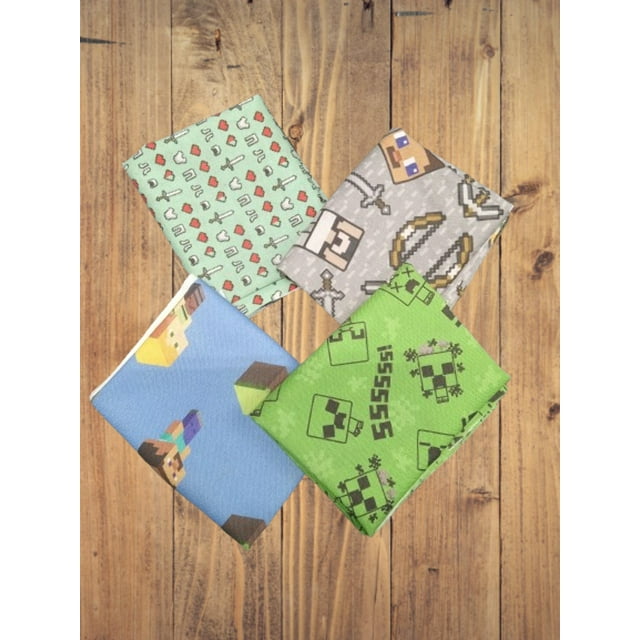 4 Fat Quarters - Assorted Minecraft Fat Quarter Bundle - Walmart.com