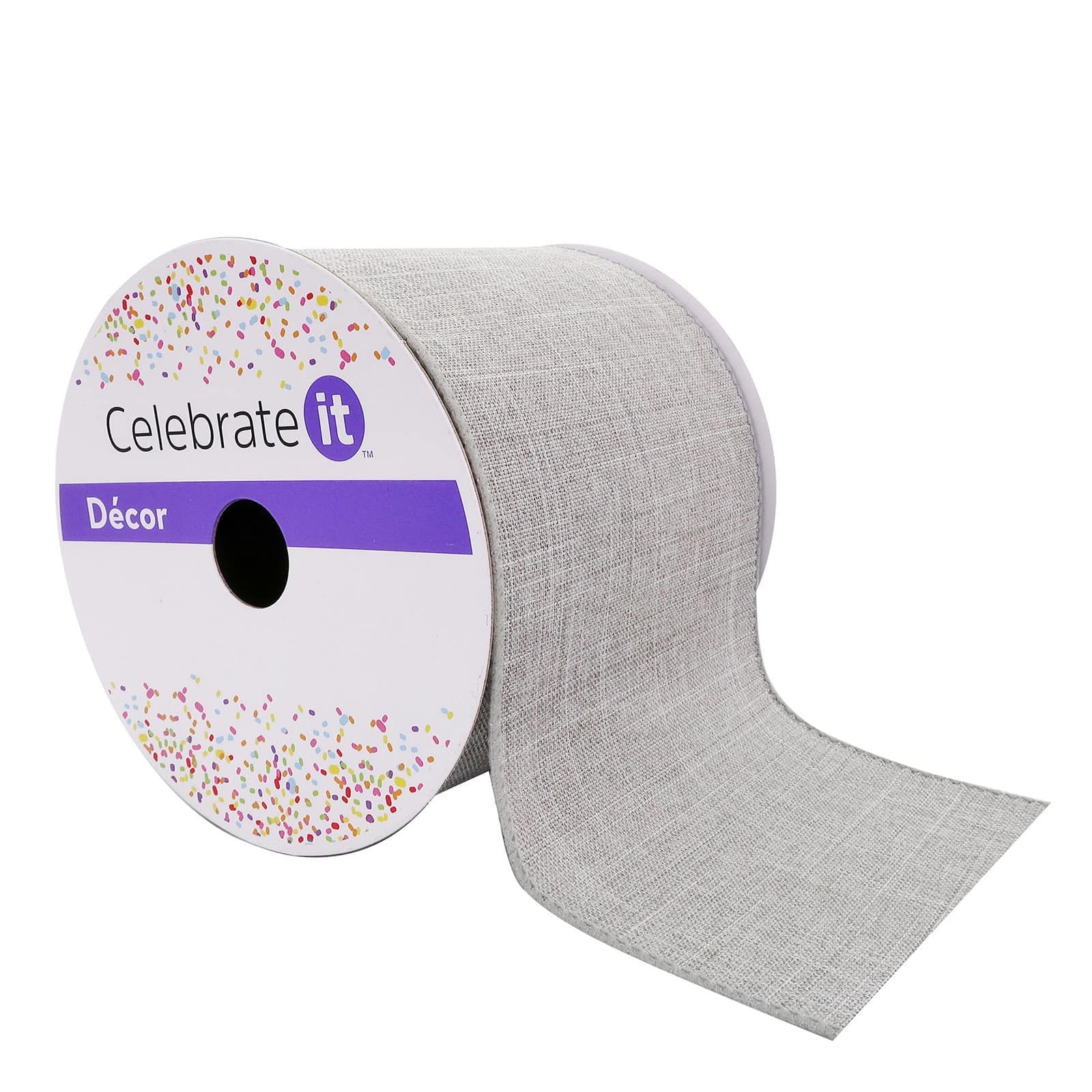 4" Faux Linen Wired Ribbon by Celebrate It™ Décor - Walmart.com
