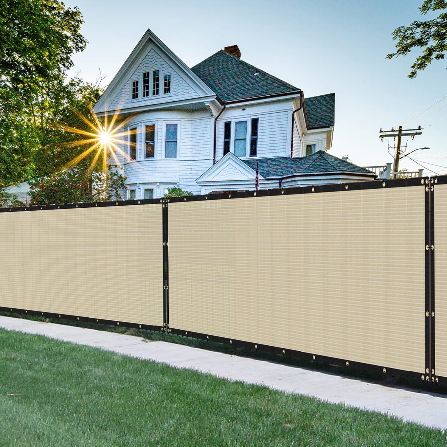 4 Feet by 161 Feet Privacy Fence Screen, Heavy Duty Mesh Windscreen Net ...