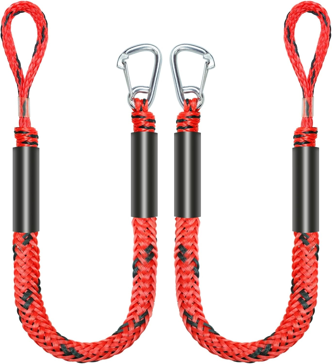 4 Feet Bungee Dock Line Mooring Rope 2-Pack for Docking with Stainless ...