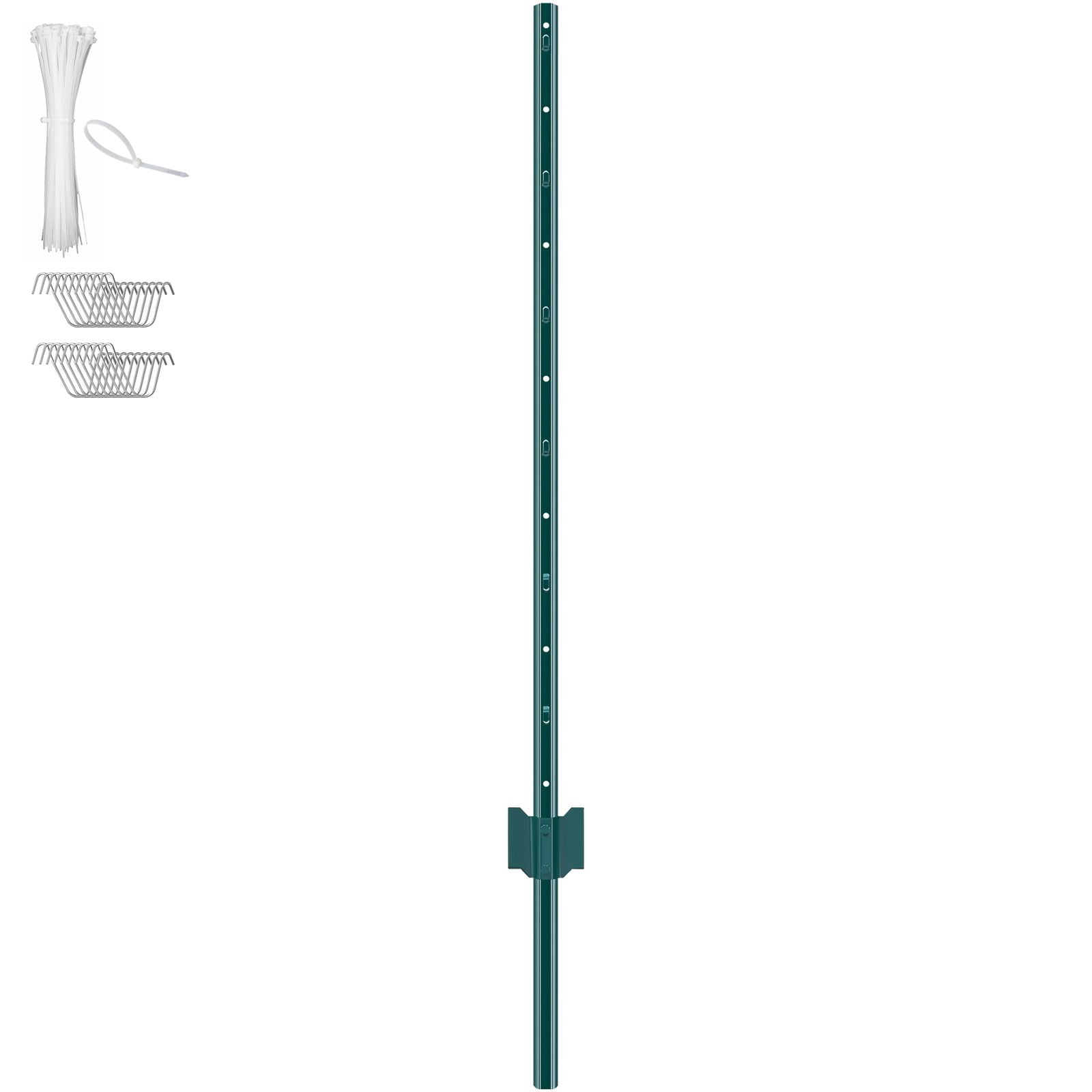 10-Pack Heavy Duty 4FT Metal T-Posts - Green Powder-Coated Steel Fence ...