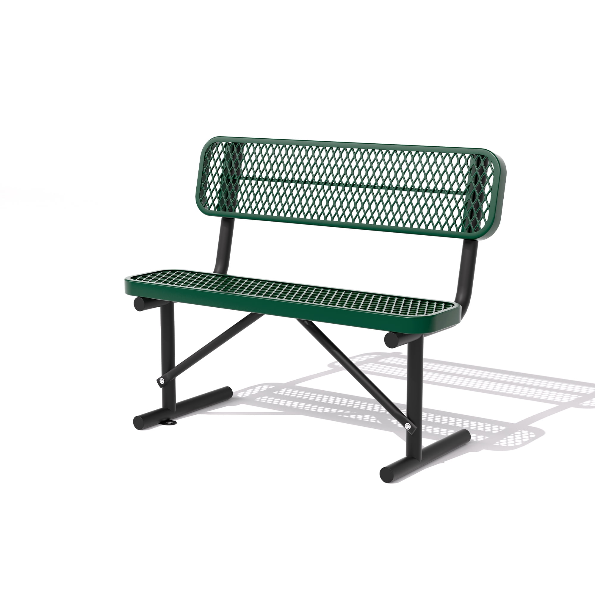 4 Feet Heavy Duty Metal Park Bench for Outside, Outdoor Bench with ...