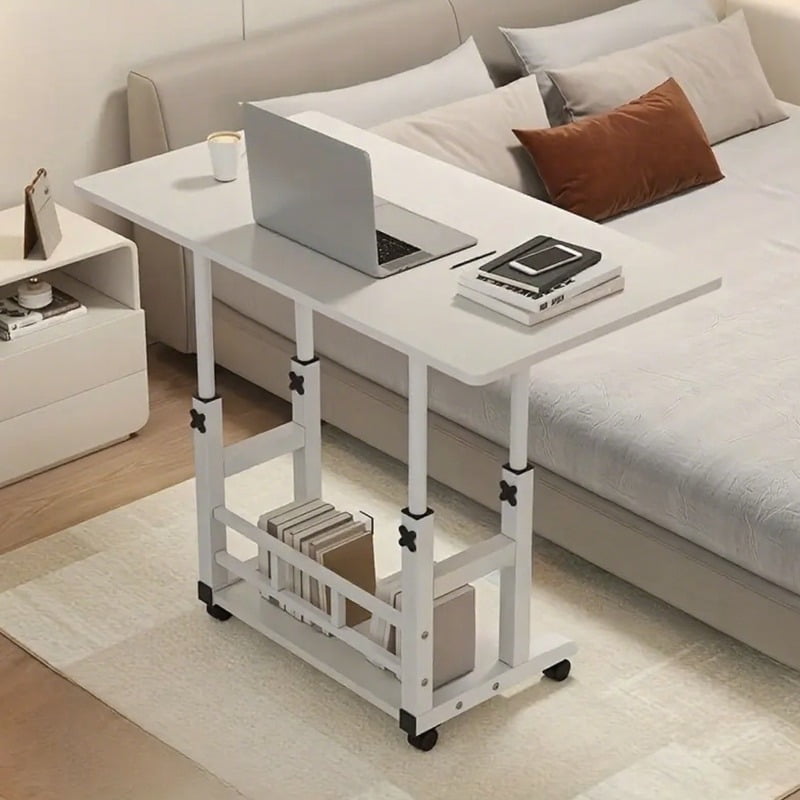 4 Feet, Lazy Must-Have Portable Sofa Side Table with Wheels for Easy ...