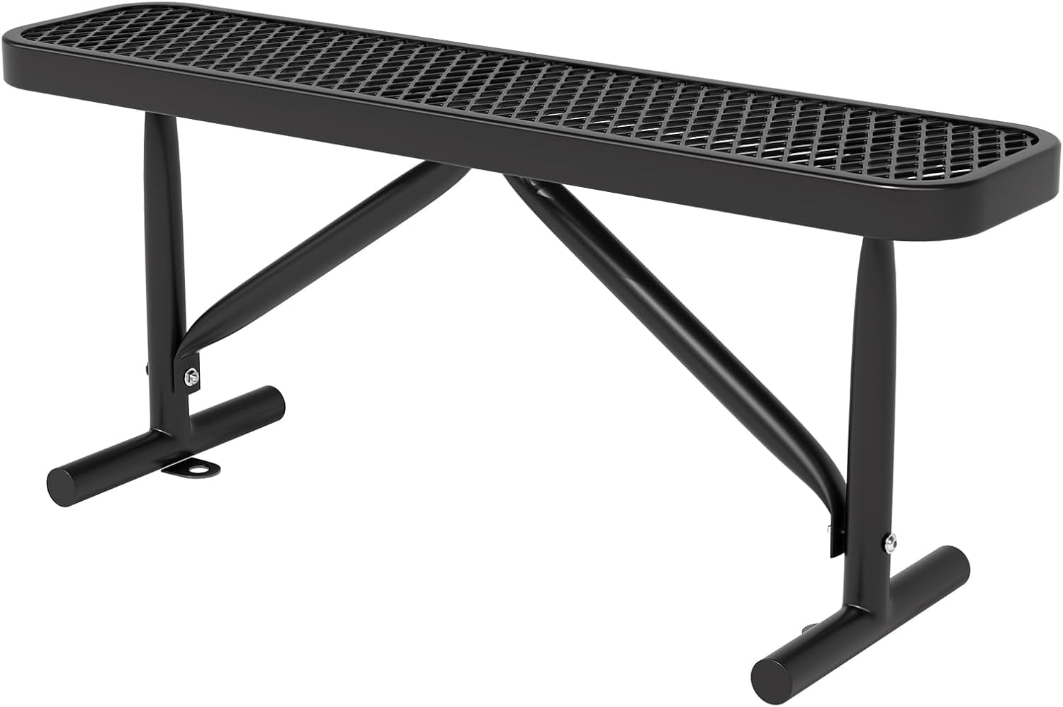 4 Feet Metal Park Bench for Outside, Outdoor Heavy Duty Garden Bench ...