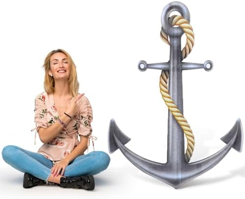 4 Feet Nautical Party Decorations Anchor Cardboard Cutout Stand Up