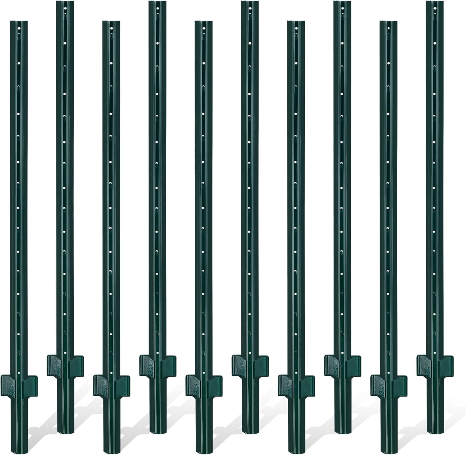 4 Feet Sturdy Duty Metal Fence Post, Pack of 10, U Post for Fencing ...
